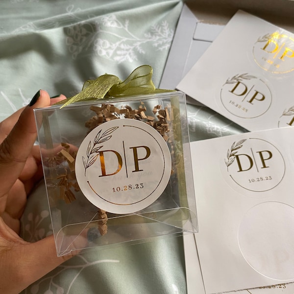 New GOLD FOIL CUSTOM Stickers Wedding Initials Gloss Stickers Wedding ...