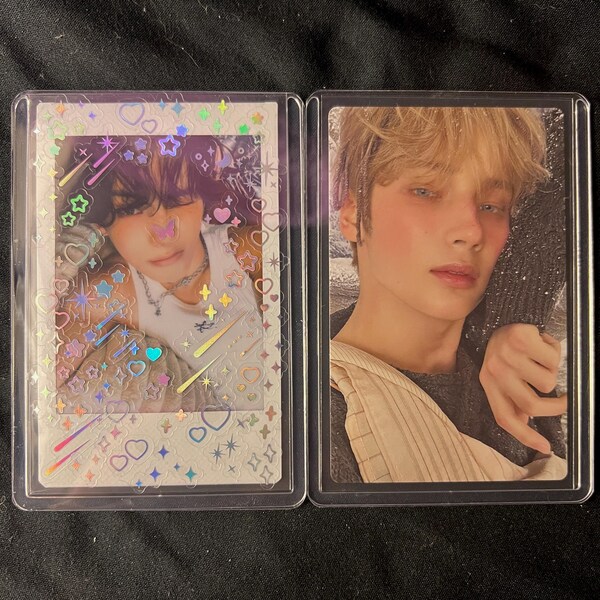 Hearty Holographic Color Card Sleeves, Kpop Photocard Sleeve, Double Pc ...