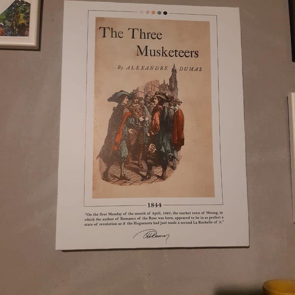 The Three Musketeers Book Cover Poster | Alexandre Dumas, the Three ...