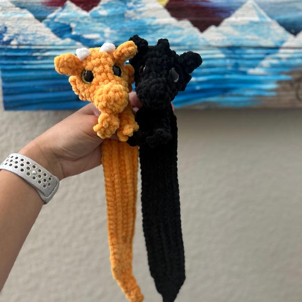Dragon Book Buddy + Baby Dragon Mod, Dragon Crochet Bookmark, No Sew ...