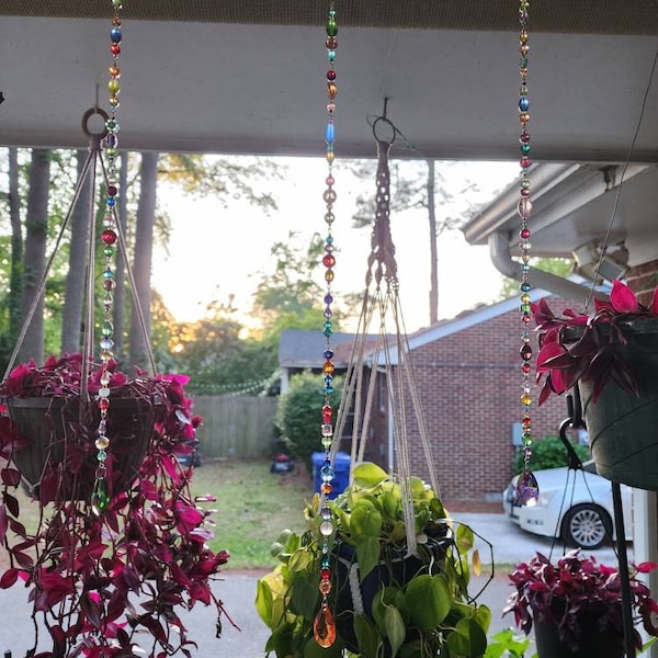 Chandelier Inspired Sun Catcher Curtain, Eleven Strand Glass Beaded ...