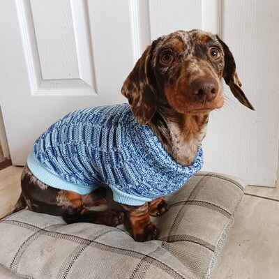 Blue Waffle Knit Dog Sweater Blue Dog Jumper XS to XXL Richpaw - Etsy