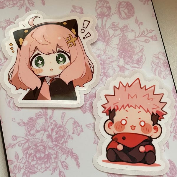 Chibi Anime Die-cut Sticker Vibrant Colors, Glossy Finish, Laminated ...