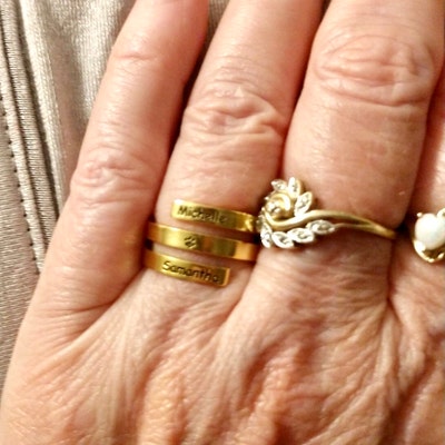 Mothers Ring in Gold, Rose Gold Custom Name Ring Family Ring Wrap Ring ...