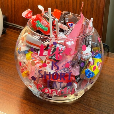 Custom Candy Bowl, Chocolate Jar, Office Candy Bowl, Office Candy Jar ...