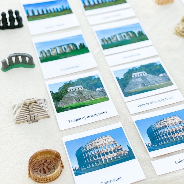 Montessori Around the World World Landmarks 3 Part Cards Miniatures ...