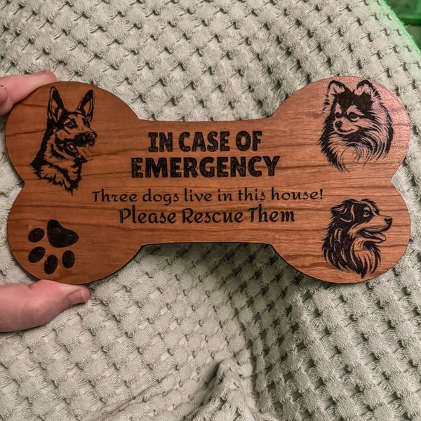 Personalized Incase of Emergency Pet Notification Signs - Etsy