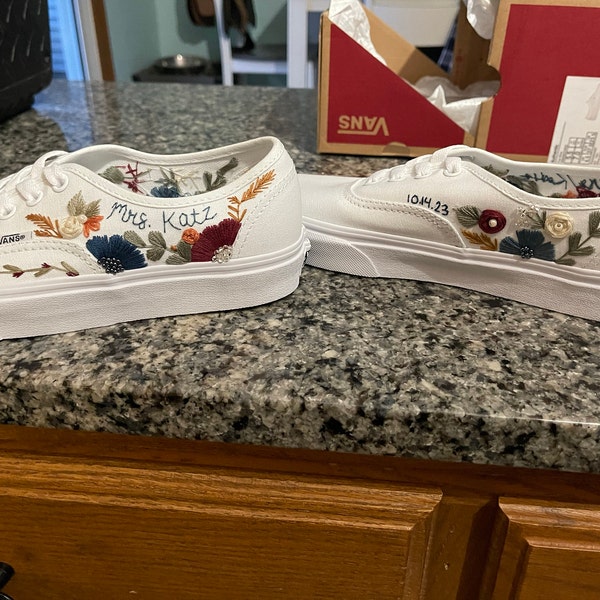 Embroidered Vans Shoes, Custom Hand Embroidery to Order, Personalized ...