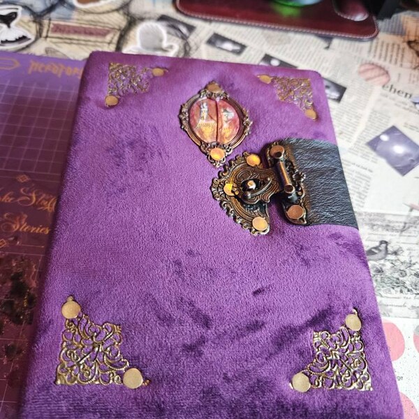 Handmade Book of Shadows Journal, Handmade Journal Velvet, Grimoire ...