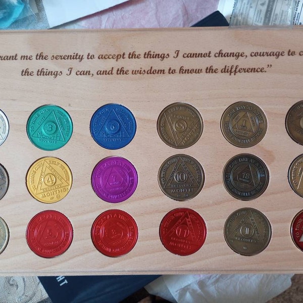 Recovery Coin Display Personalized With Serenity Prayer - Custom ...