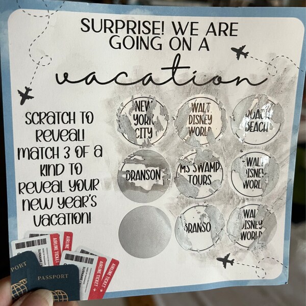 Travel Scratch and Match Vacation Reveal--secret Message-vacation ...