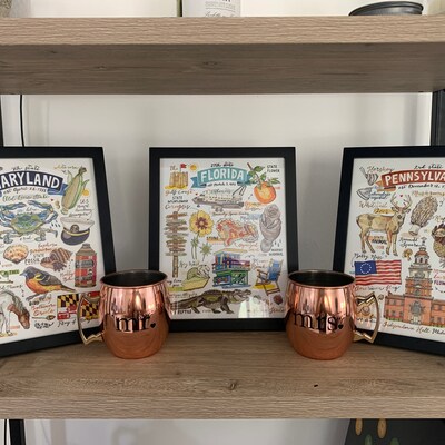 Florida Print, State Symbols, Illustration, State Art, Key West,miami ...