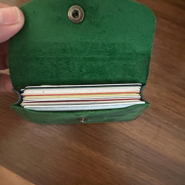 Leather Card Case, Mini Card Holder, Handmade Cardholder, Handcrafted ...