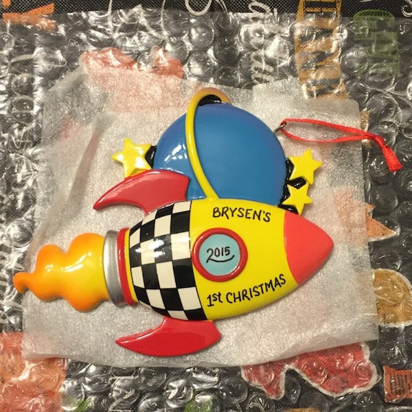 Personalized Rocket Ship Christmas Ornament - Etsy