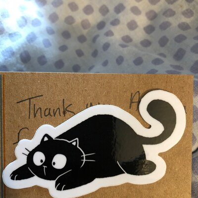 Black Cat Vinyl Stickers // Cat Laptop Stickers // 3 Weatherproof Vinyl ...