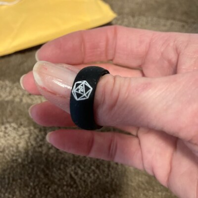 Personalized Engraved Inner Grooves Silicone Ring 8.5MM Wedding Band ...