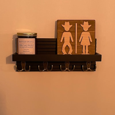 Restroom Door Sign, Cowboy & Cowgirl, Toilet Door Sign, Cabin Sign, WC ...