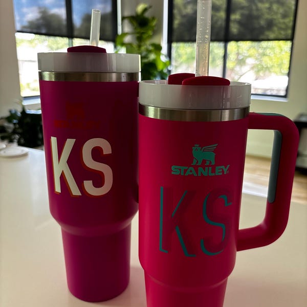 Double Layer Monogram Vinyl Decal - Two Color Vinyl - Shadow Block ...