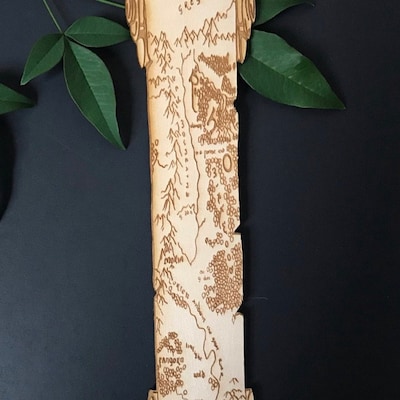 Middle-earth Scroll Map Wooden Bookmark Lord of the Rings Bookmark ...