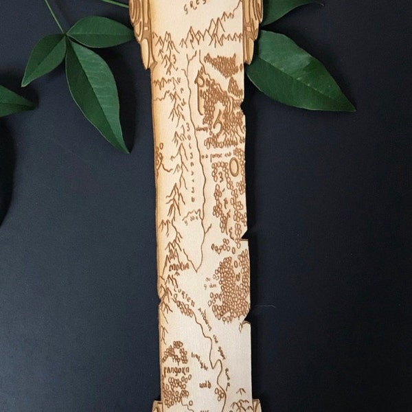 Middle-earth Scroll Map Wooden Bookmark | Lord of the Rings Bookmark ...