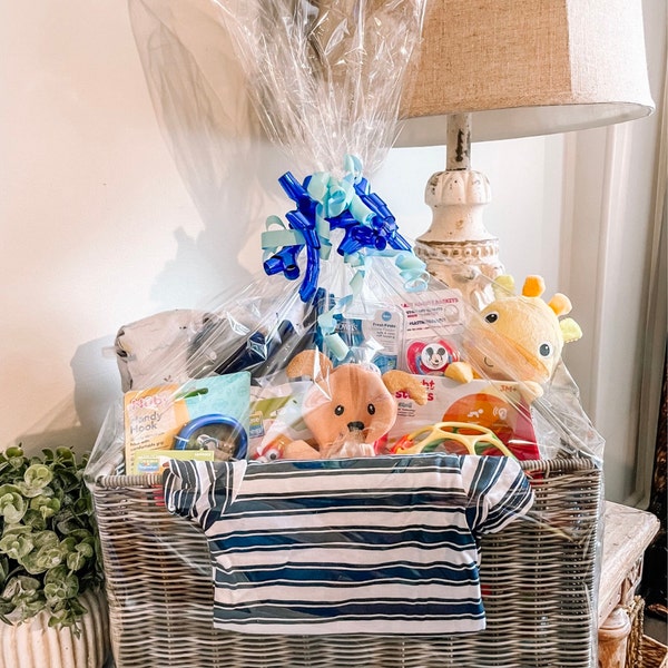 Baby Shower, Welcome Baby Gift Basket - Etsy