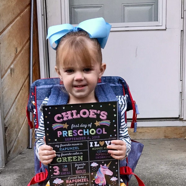 First Day of Preschool Sign Printable First Day of School Sign Back to ...