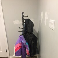 Black Pipe Coat Rack Industrial Style Free Standing Metal - Etsy Canada