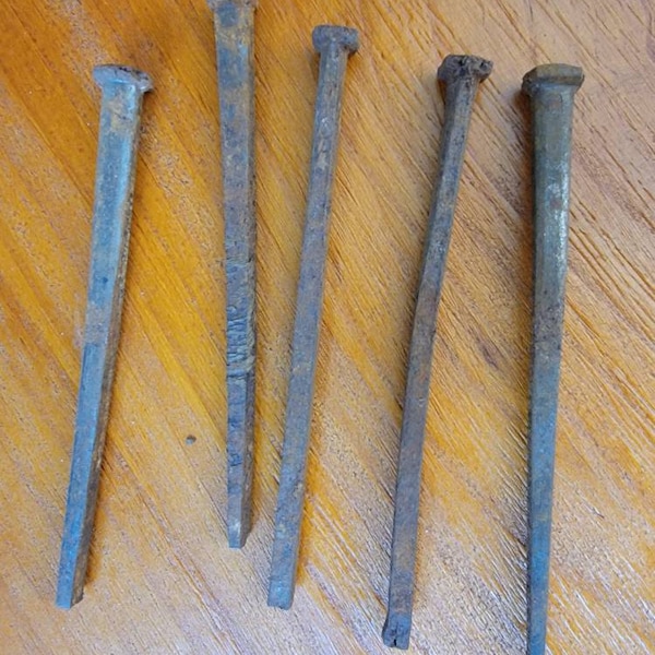 19th Century Rusty Iron Nails: Historic Square Cut Nail Lot of 5 - Etsy