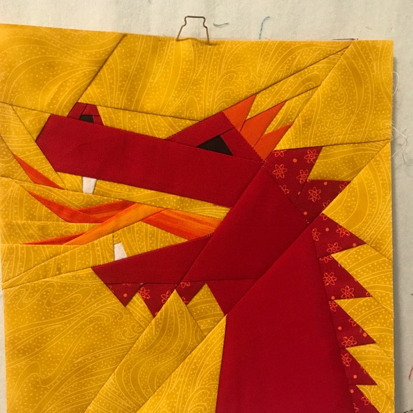 DRAGON Block PDF Pattern - Etsy