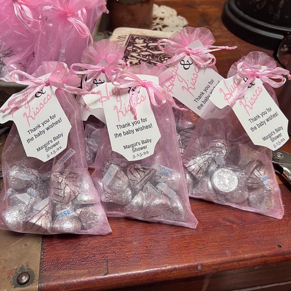 Hugs and Kisses Baby Shower Favor Tags Editable Digital Download | Baby ...