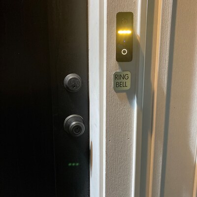 Engraved 2x2 Brushed Silver RING BELL Wall Plate Adhesive Backed Plaque ...