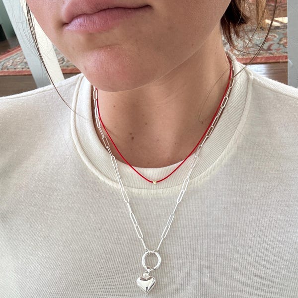 925 Sterling Silver Fish Necklace, Gold Fish Necklace, Red String ...