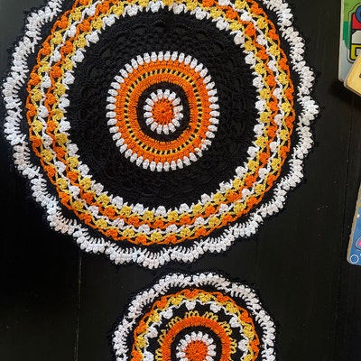 Colorful Mandala Crochet Doily Mexican Fiesta Party - Etsy