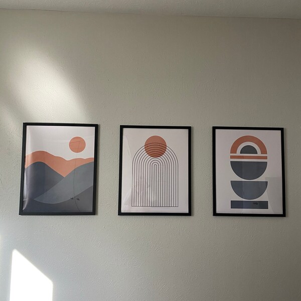 Printable Art, Mid Century Modern Art Set of 3 Prints, Abstract ...