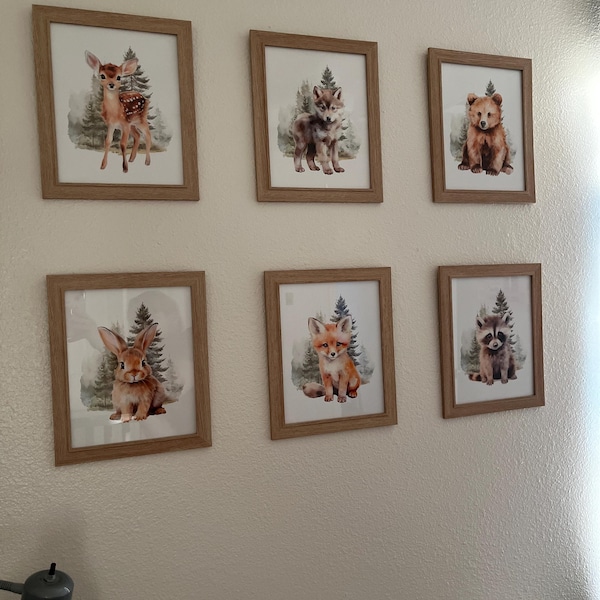 Woodland Animal Prints, Boy Nursery Printable Wall Art, Forest Animal ...