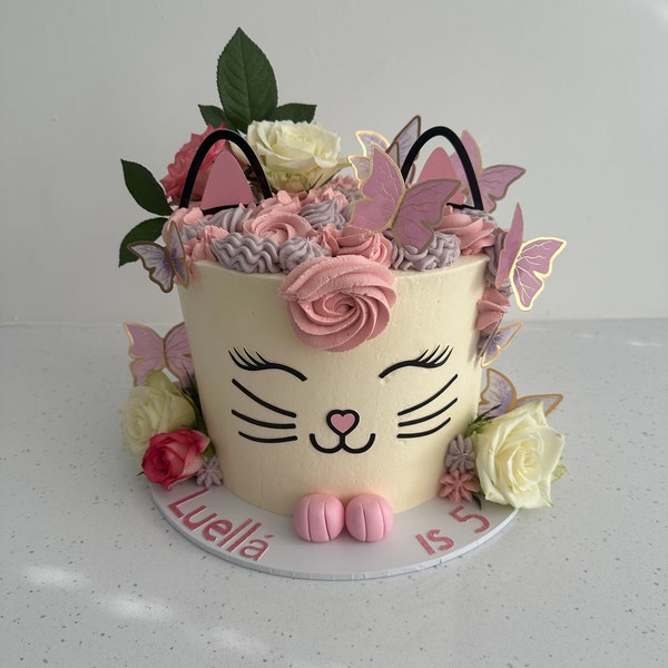 Cat Face Cake Topper, Cat Face Set, Cat Face Cake Decoration, Cake Decorations, - Etsy