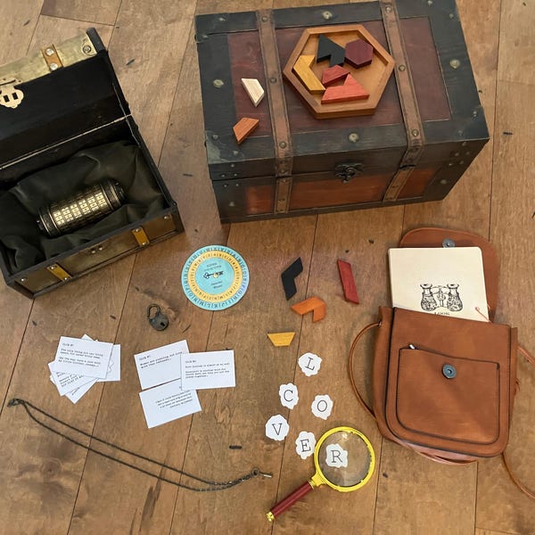 Detective Party Scavenger Hunt Cards, Decoder Wheel Detective Tags ...