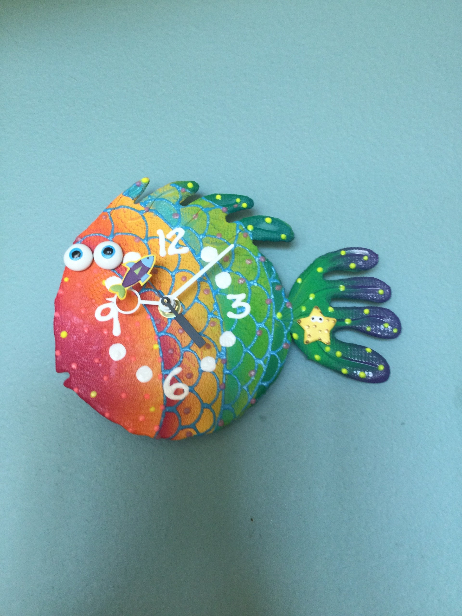 Fish Wall Clock Blowfish Clock, Unique wall Clock,Under the Sea Beach ...