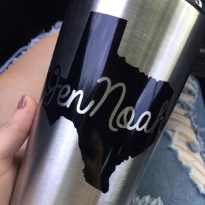 Yeti name decal state stickers for yeti cup personalized | Etsy