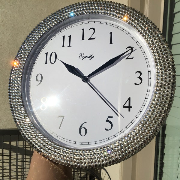 Bling Rhinestone Embellished 9” Clock - Etsy