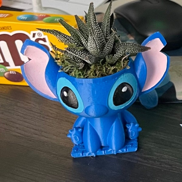 Lilo & Stitch Flower Succulent Pot Planter Air Plant Coin Holder Figure ...