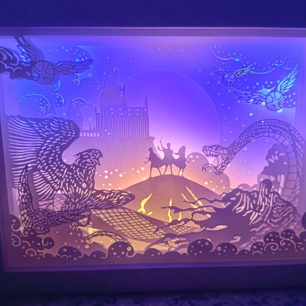 Papercut Light Box Paper Carving Light Box Night Light 3d Led Light Box ...