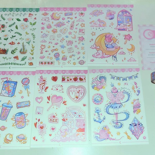 Starry Night Paint UI Holographic Vinyl Sticker Cute Waterproof Sticker ...