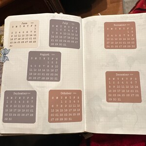 Mini Calendar Stickers Die Cut 2025 Calendar Sunday Start Monday Start ...
