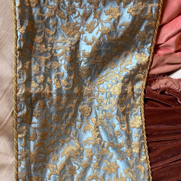 Scalamandre Marly Blue Greens Lumbar Accent Pillow Cover - Cut Velvet ...