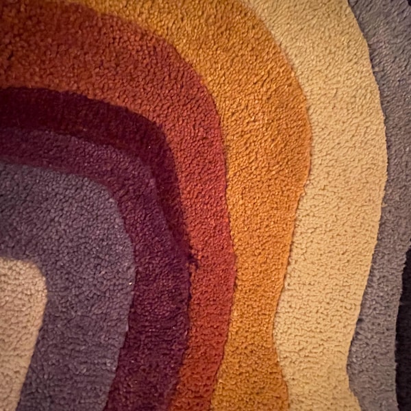 Groovy Wave Hand-tufted Wool Rug | Mid-century Modern Abstract Area Rug ...