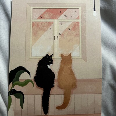 Gemini Cat Print, Zodiac Star Sign A4, A3, A2, 5x7, Cat Astrology ...