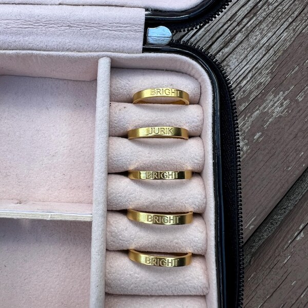 Name Band • Custom Name Ring • Skinny Engraved Ring • Engraved Band ...