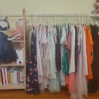 Montessori Wardrobe, Kids Clothing Rack, Wood Clothing Frame Rack Dress ...