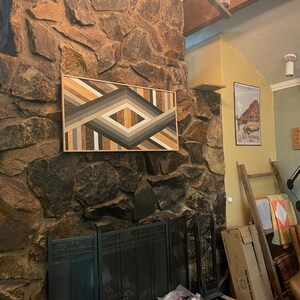 Mountain Sun Geometric Wood Wall Art Wooden Wall Art - Etsy